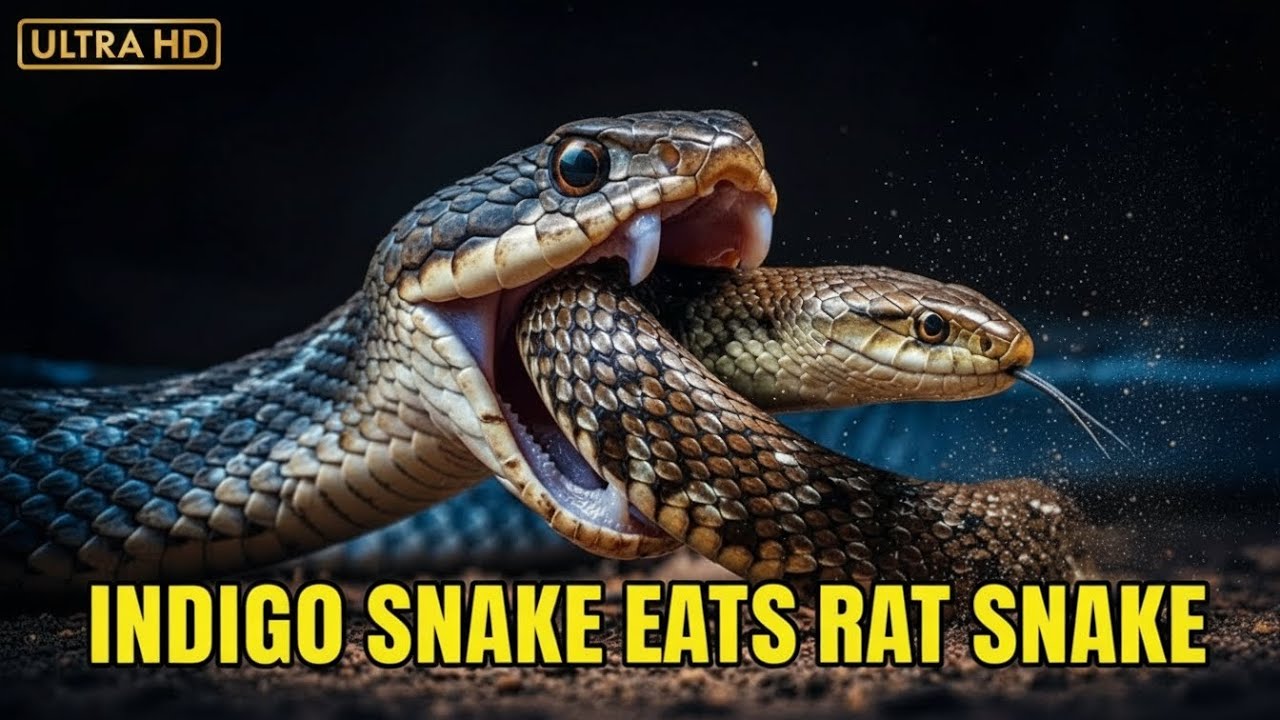 Indigo Snake Eats Rat Snake | Powerful Predator vs Snake | Real ...