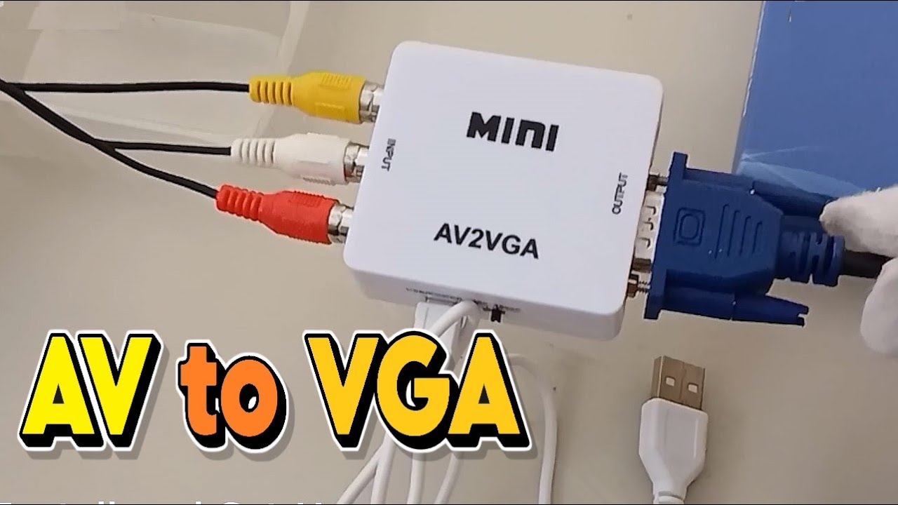 AV to VGA Converter: 3 RCA to VGA: Unboxing and Overview - YouTube