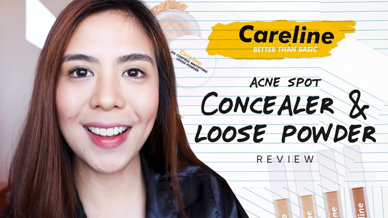 CARELINE ACNE SPOT CONCEALER & OIL CONTROL POWDER REVIEW+WEAR TEST ...