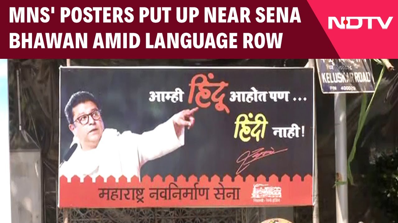 Language Row | MNS’ Posters Put Up Near Sena Bhawan In Mumbai Amid ...