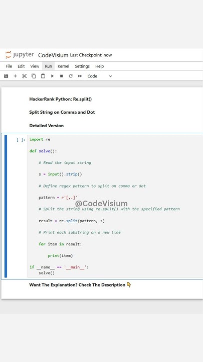 Split String On Comma And Dot Detailed Regex Split In Python Python Regex Split Youtube