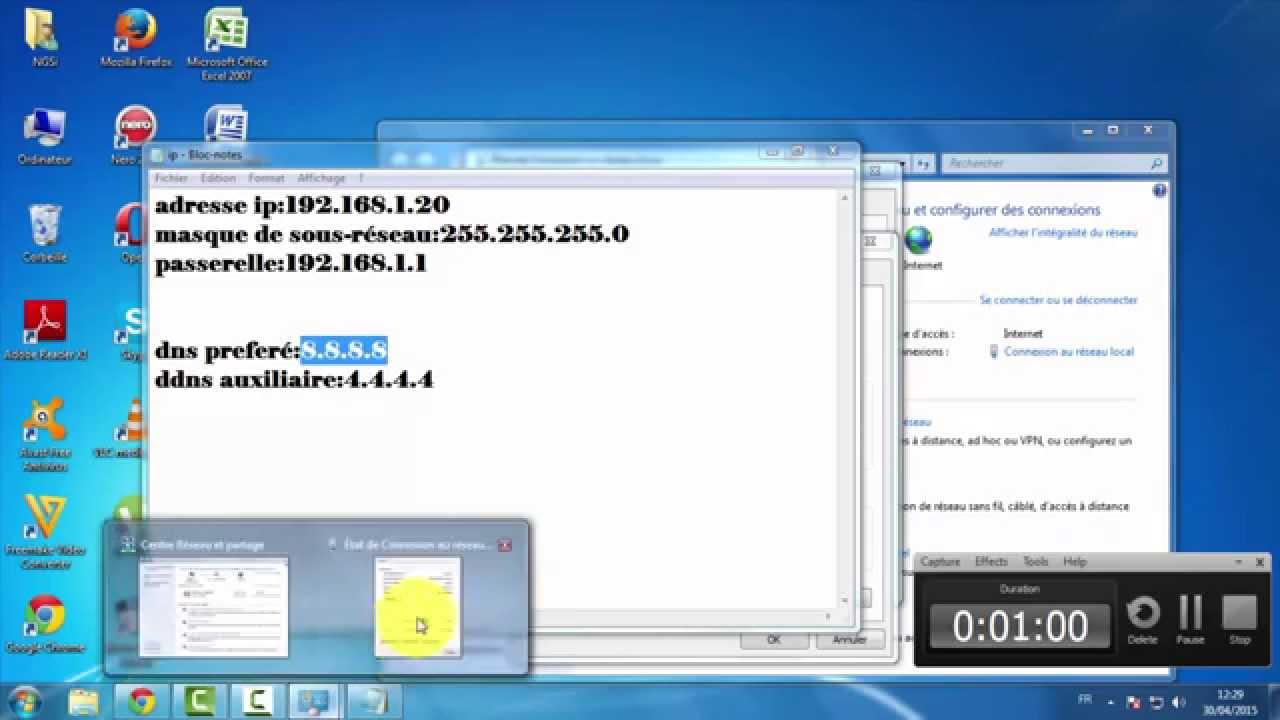 résoudre le probléme d'adresse ip windows 7 - YouTube