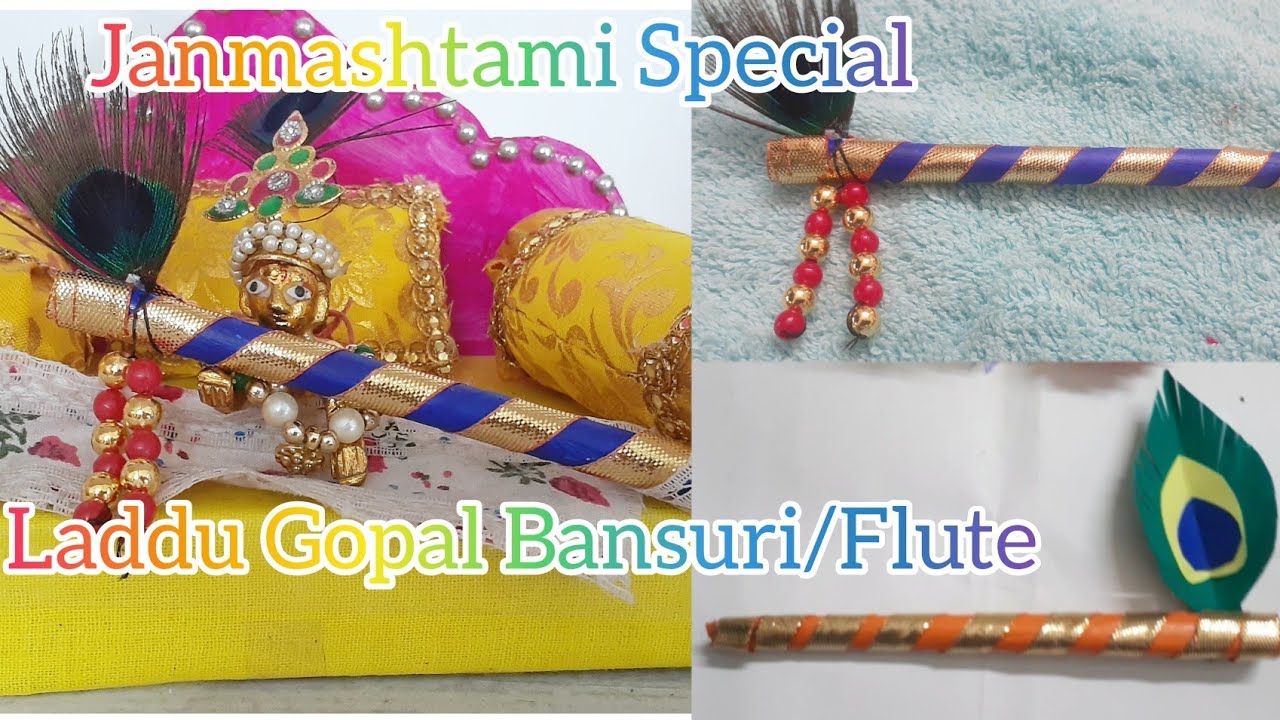 How to make Krishna Bansuri / Janmastami special kanhaji bansuri/ Laddu Gopal Flute #bansuri# ...