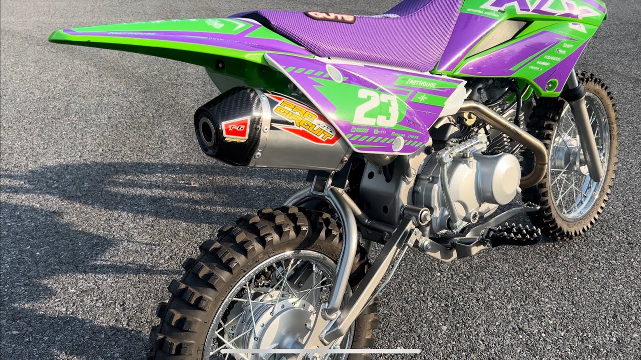 2023 KLX 110RL / Pro Circuit T-6 Exhaust Revs - YouTube