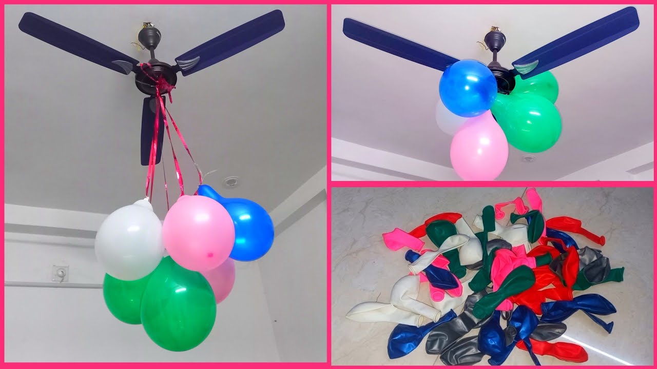 Three-bladed fan spinning with a bunch of balloons ‼️ Testing Birthday ...