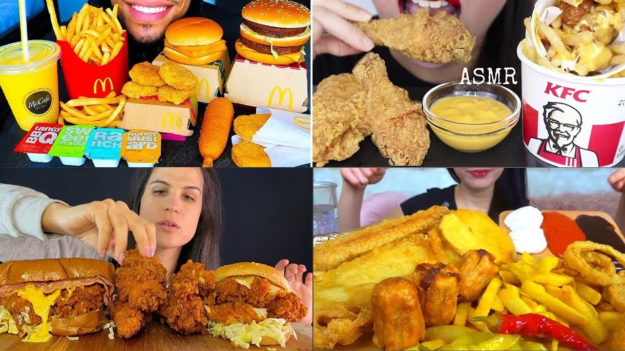 ASMR Fast Food Mukbang Compilation | Fast Food Asmr | Satisfying eating ...