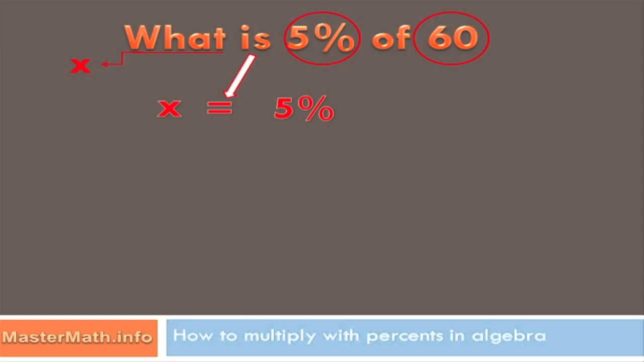 How To Multiply With Percents In Algebra YouTube