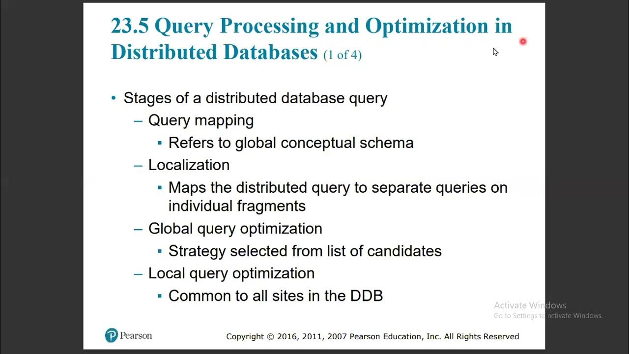 10 - chapter23_Query Processing and Optimization in Distributed Databases - YouTube