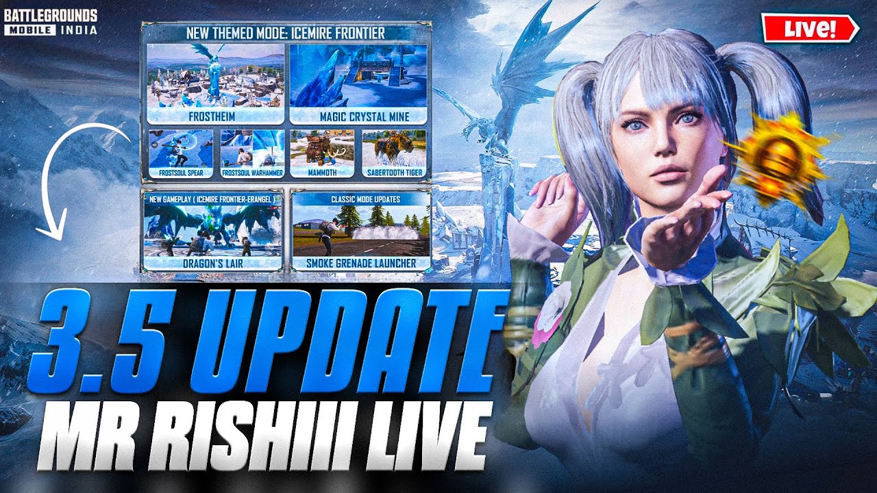 NEW UPDATE 3.5 | BGMI LIVE | MR RISHIII GAMING - YouTube
