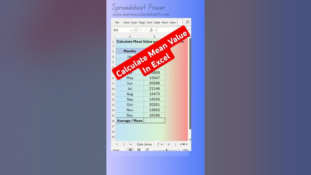 Calculate Mean Value Using Average Function Youtube