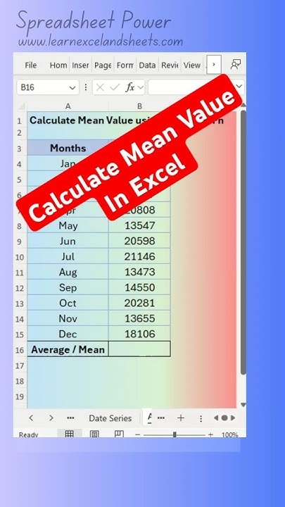 Calculate Mean Value Using AVERAGE Function - YouTube