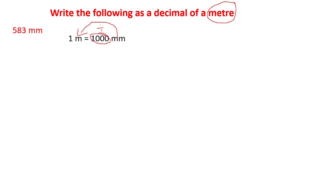 Conversion of measurements as a decimal of metre - YouTube