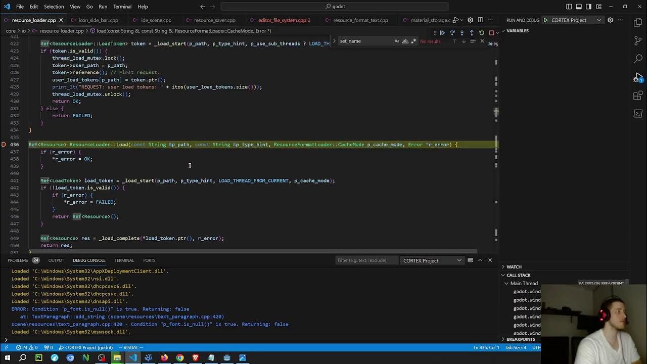 C++ | Godot | Stepping over main setup and start functions - YouTube