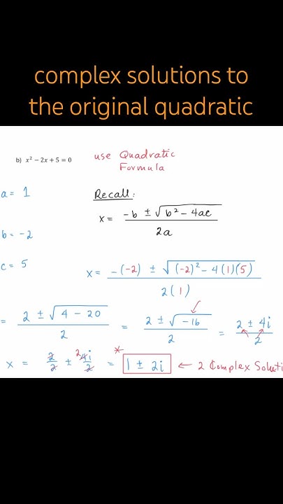 Solve Quadratics over Complex Numbers - YouTube