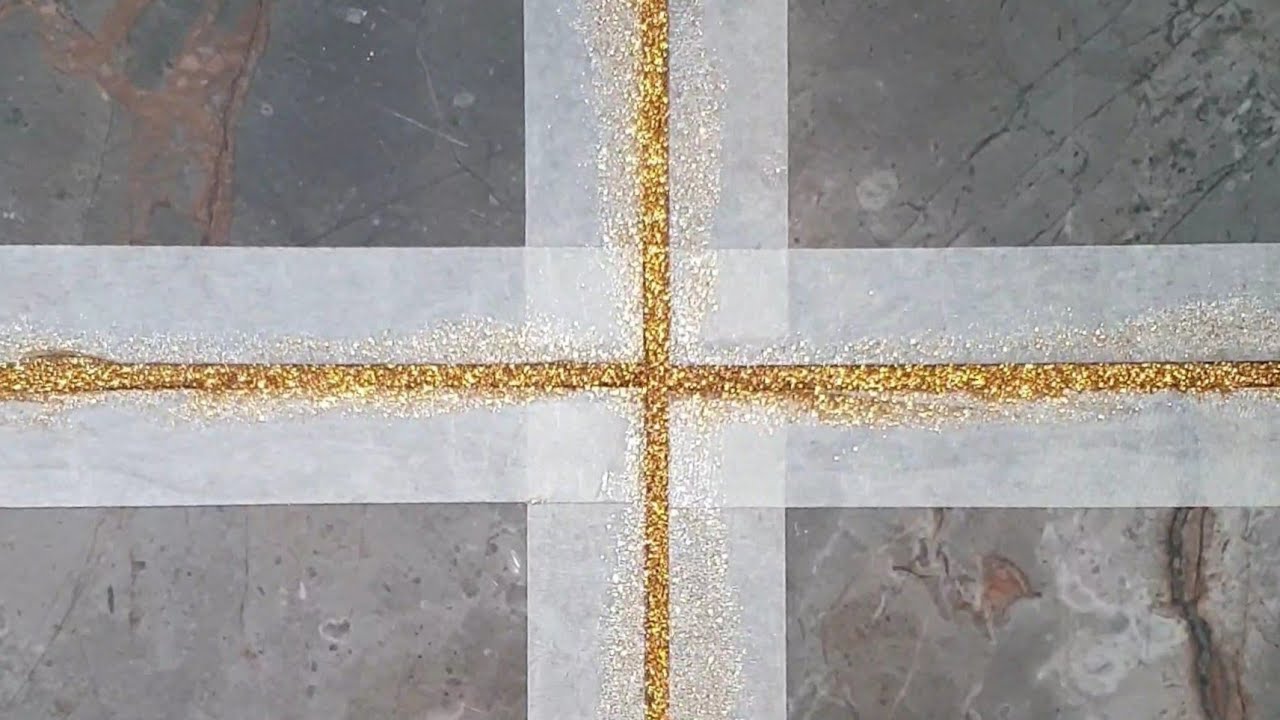 masking tape Apply for Epoxy Grouting In Tiles Joints #shorts - YouTube