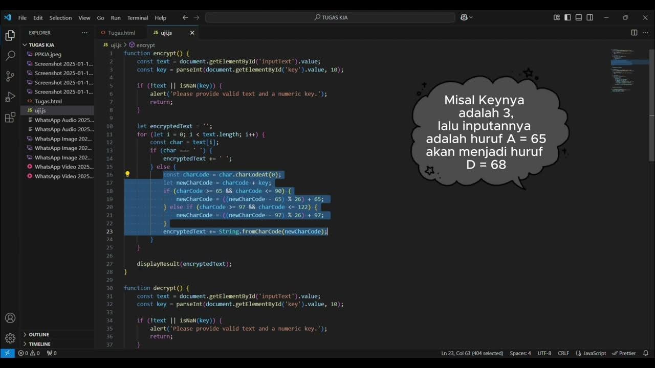 Enkripsi Caesar Cipher Menggunakan JavaScript | Error 401 - YouTube