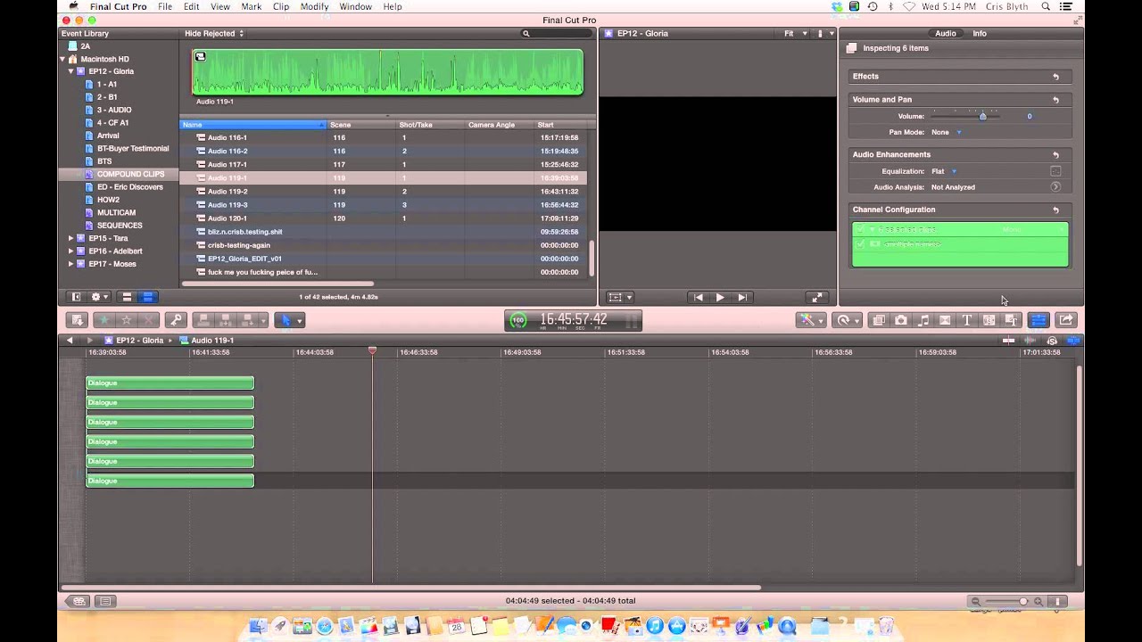 FCPx 10.0.9 BUG - Compound clip audio - YouTube