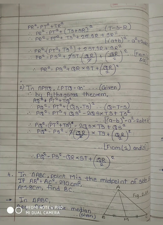 Class 10th Math Part 2 Chapter 2. Pythagoras Theorem Practice Set 2.2 - YouTube