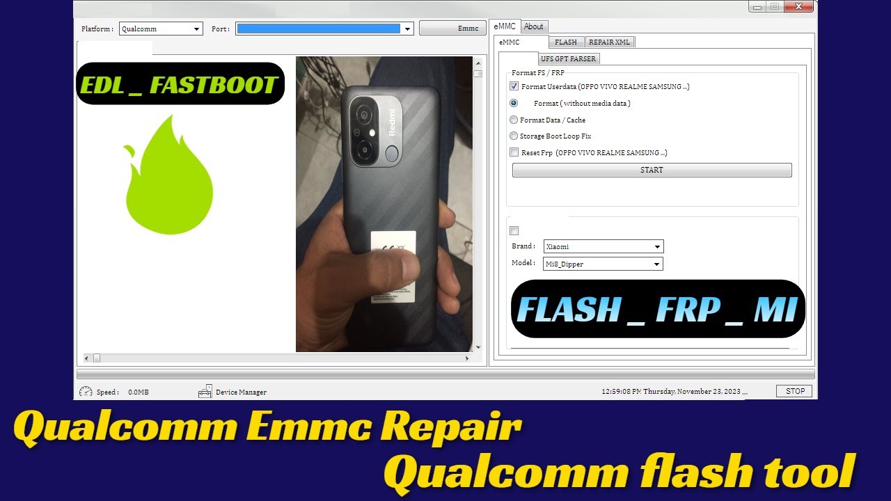 Qualcomm Phone Emmc Repair Tool 2023 v1.9 Partition Manager programmer ...