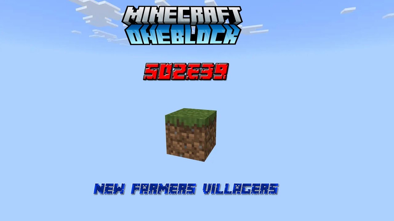 Minecraft One Block S02E39- New Farmers Villagers - YouTube