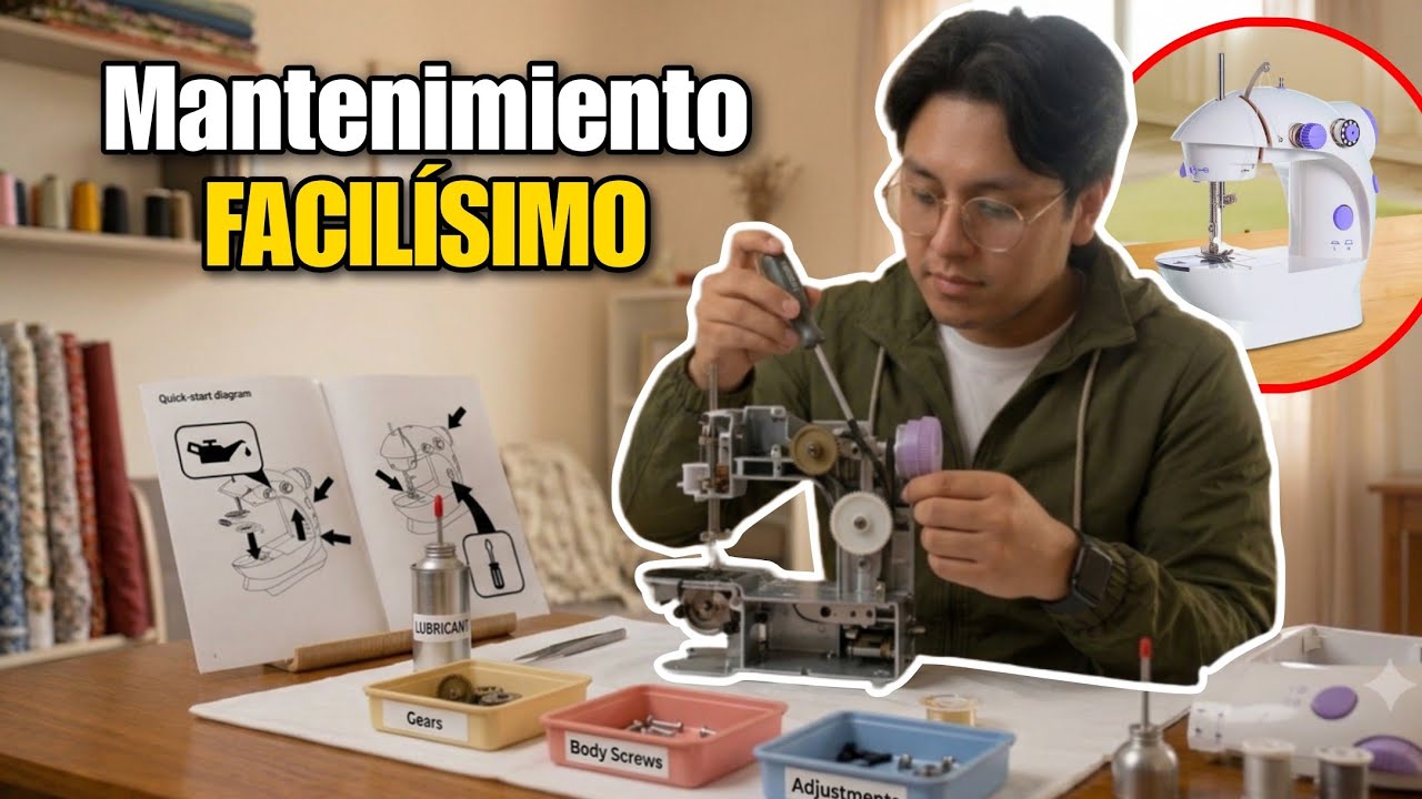Te Enseño Como Darle MANTENIMIENTO a tu Mini Maquina de Coser (Aceitar ...