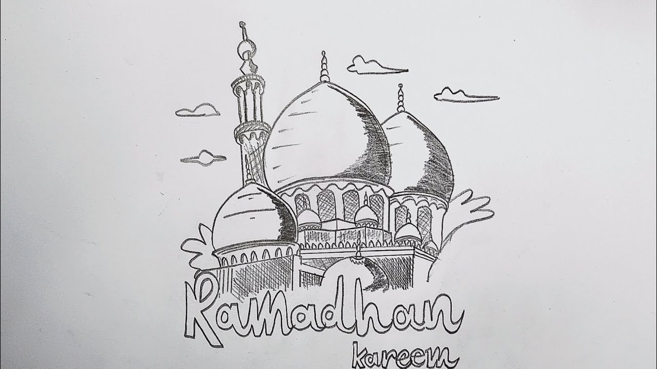 Ramadan kareem Drawing |Eid Mubara Easy step by step drawing - YouTube