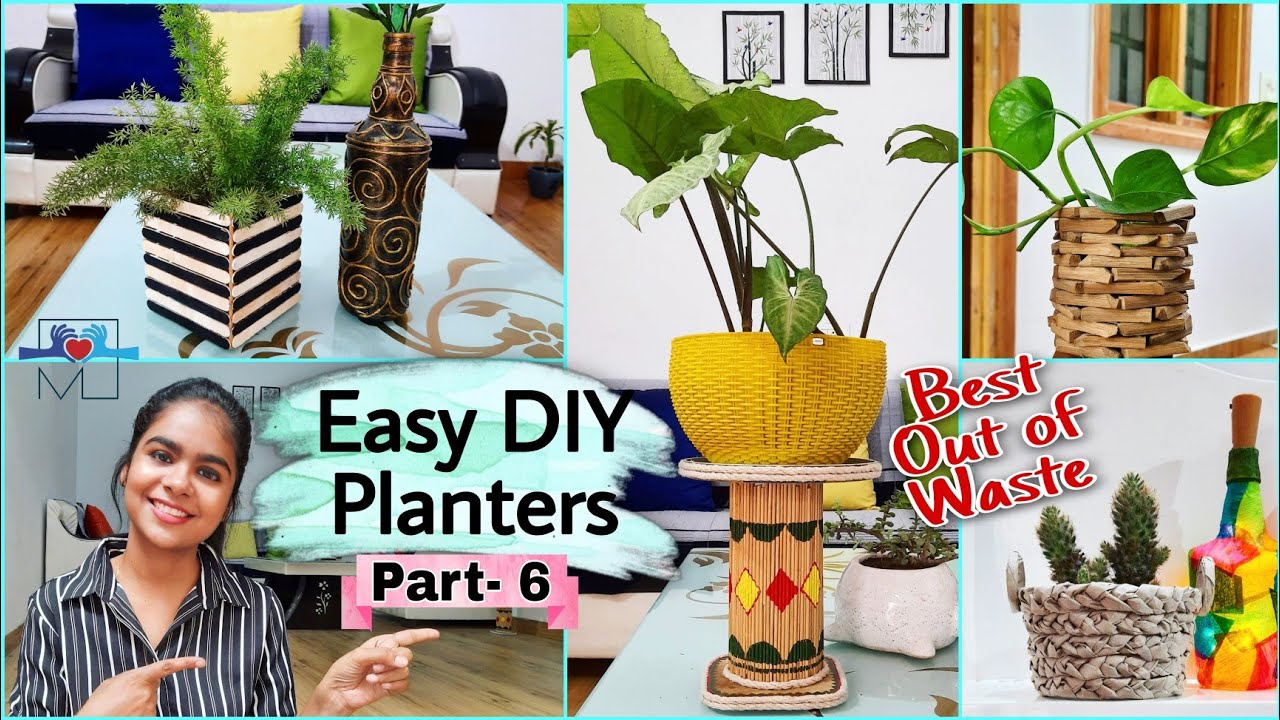 4 Boho Style Planters | Easy DIY Planters from Waste Materials | Garden ...