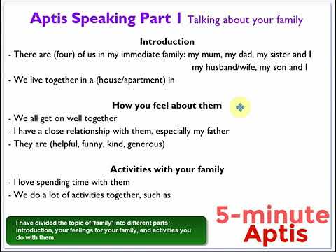 APTIS: Speaking Part 1 - Family - YouTube