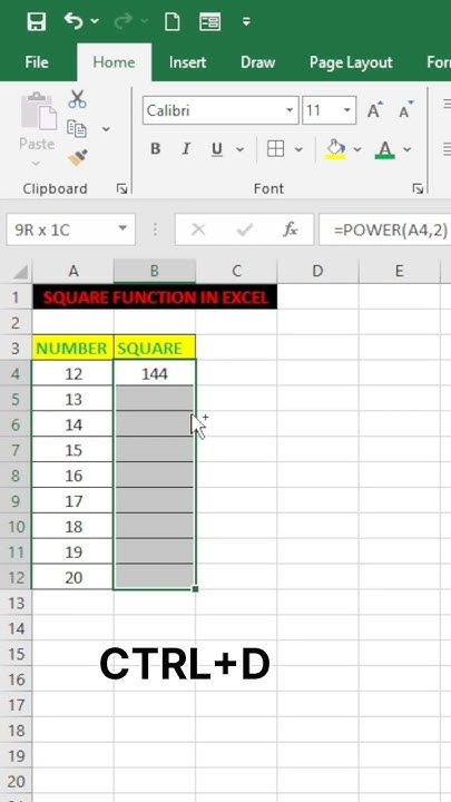 |Square Kaise Nikale Excel Me| - YouTube