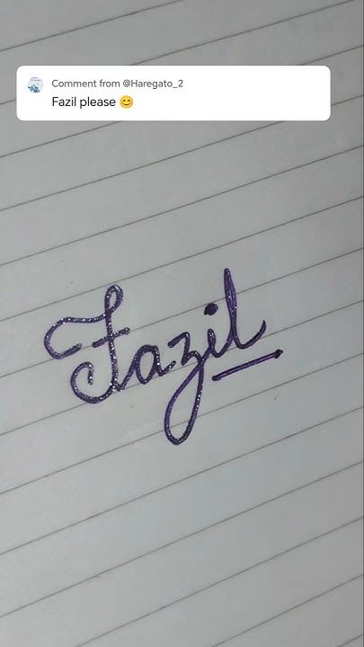 Fazil name in cursivewriting #shortsvideo#handwriting #learncursive # ...