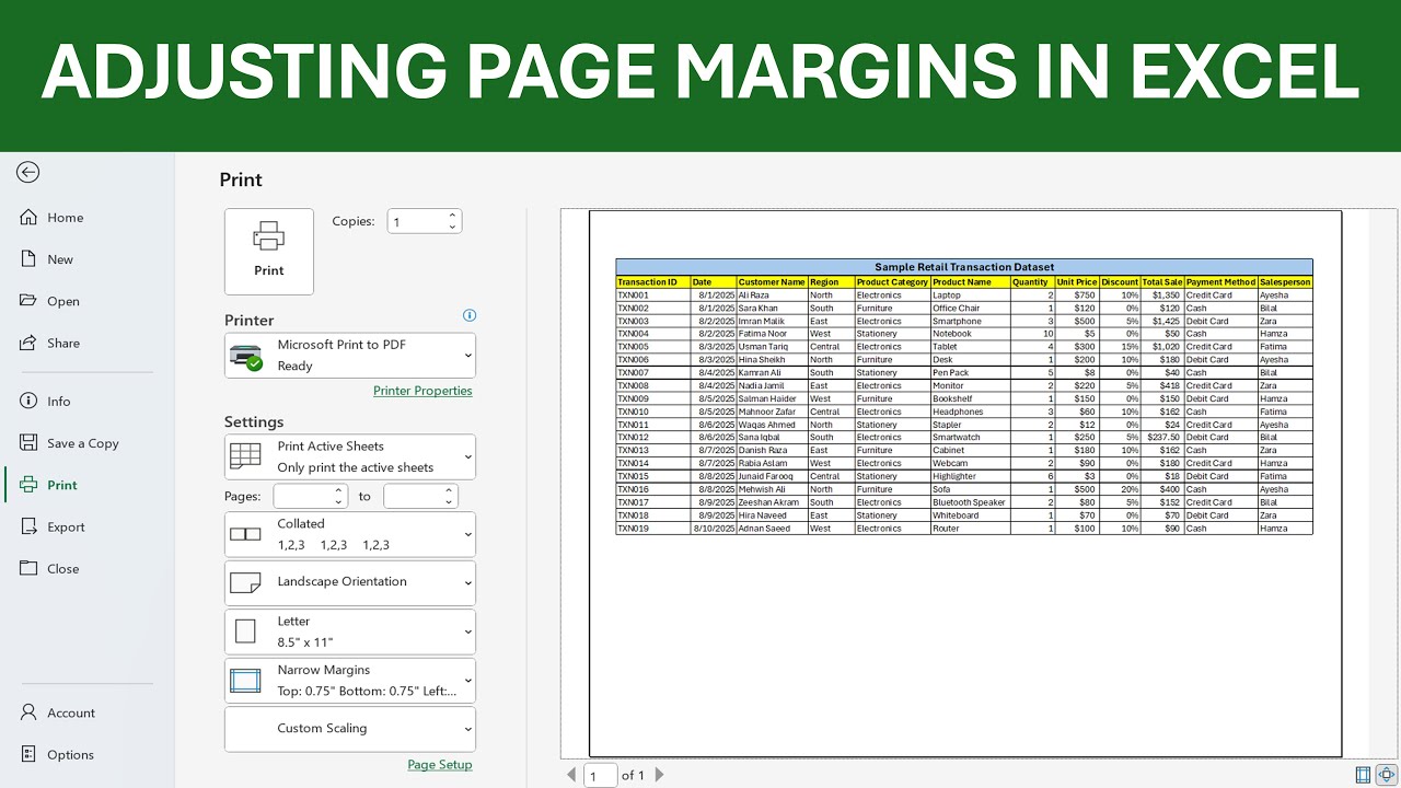How to Set Margins & Center Printouts in Excel | Easy Page Setup ...