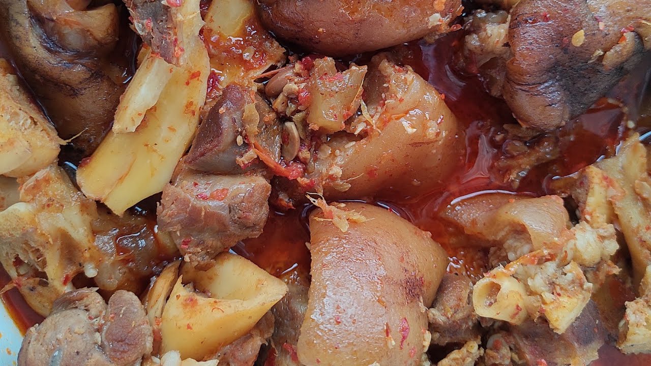 pork feet with axone , naga Village food recipe - YouTube