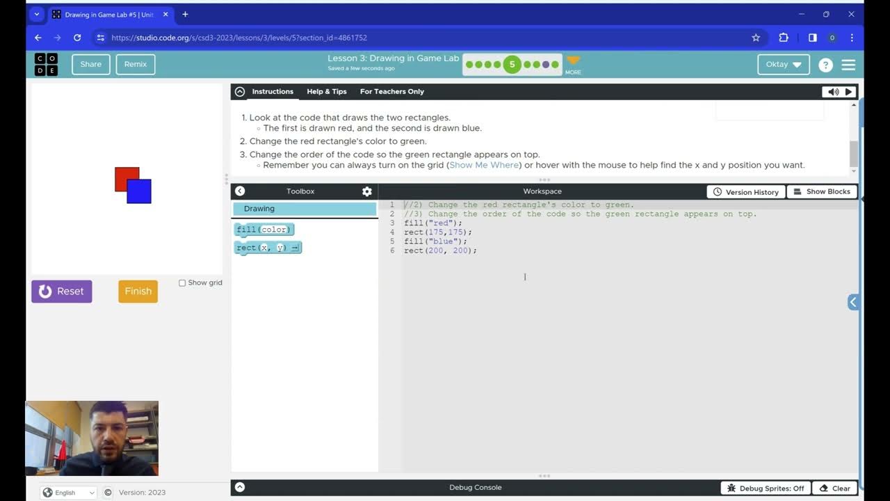 Unit 3: Drawing in Game Lab- Lesson 3- A5 - Interactive Animations and Games ('23-'24) - Code ...