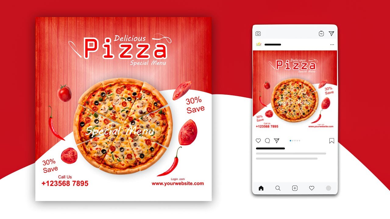 How to Make a Pizza Advertising Poster Ad Design in CorelDraw - YouTube