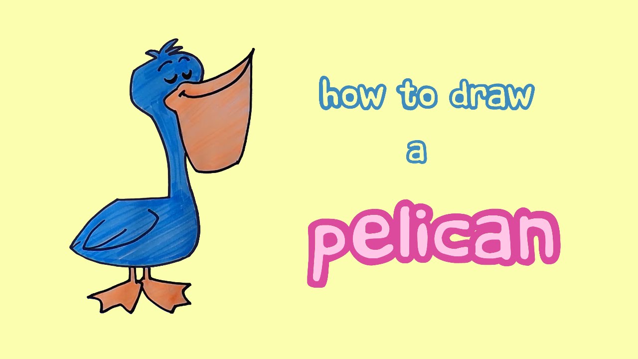 How To Draw a Pelican! Easy Cartoon tutorial Pelican - For Kids! - YouTube