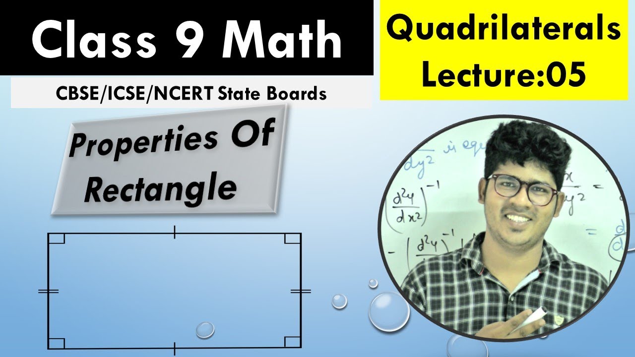 Class 9 Math Chapter 9 Quadrilaterals Part 5 | Properties Of Rectangle ...
