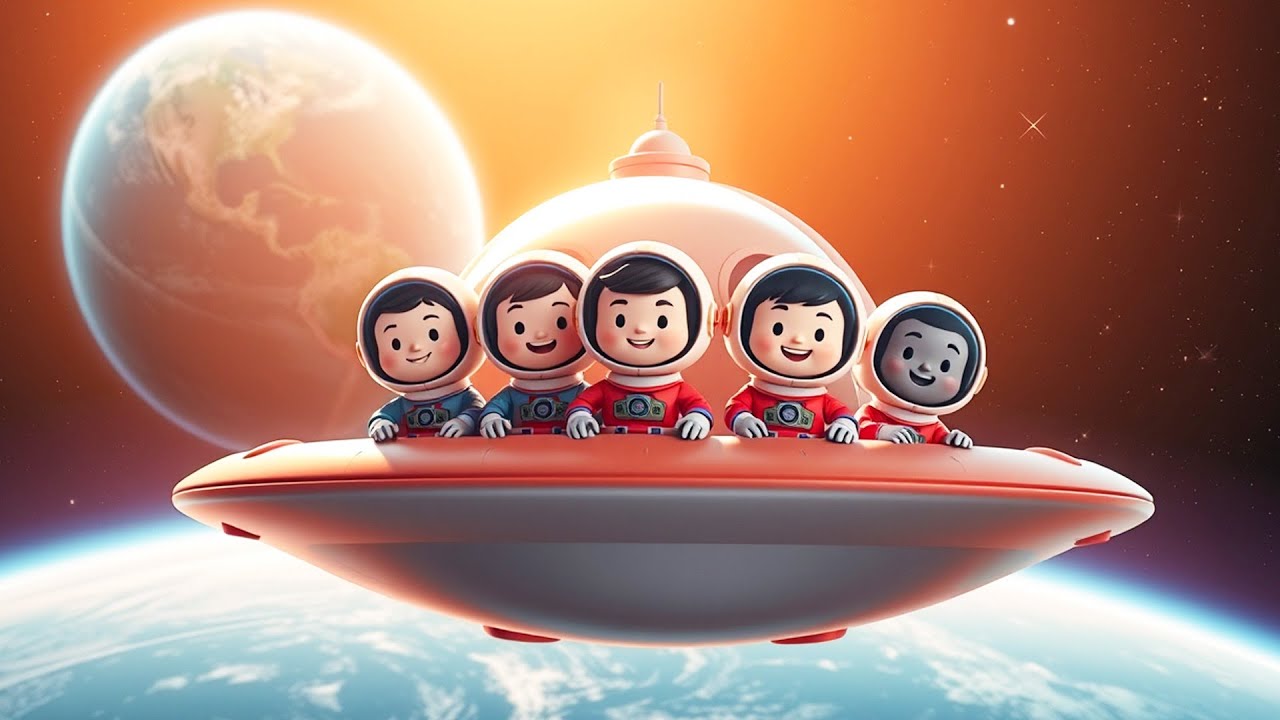 "👽 Five Little Men in a Flying Saucer | Fun & Educational Nursery Rhyme ...