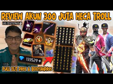 REVIW AKUN HECA TROLL 300 JUTA FULL ELITPASS, FULL EVO GUN, FULL DIAMOND, FULL VAULT 1121 BUNDLE