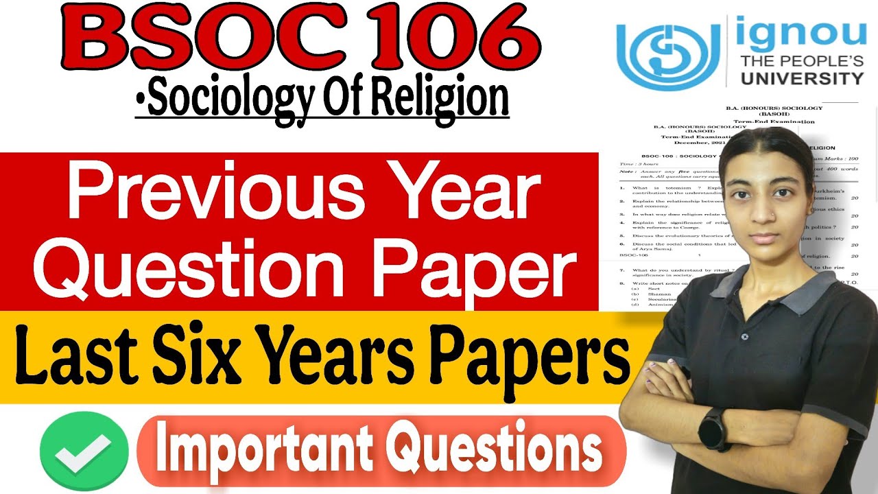 BSOC 106| Previous Years Question Paper|Paper Analysis & Discussion ...