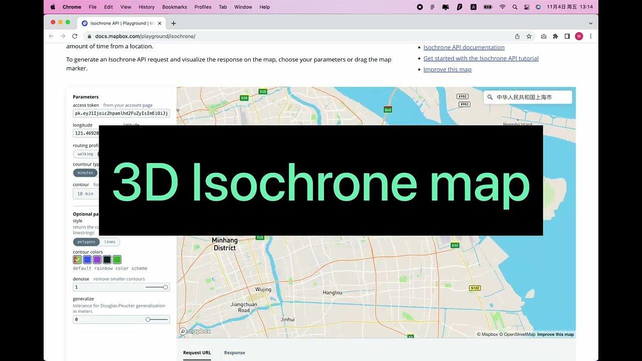 3d isochrone map: Mapbox, QGIS, Blender(addon) - YouTube