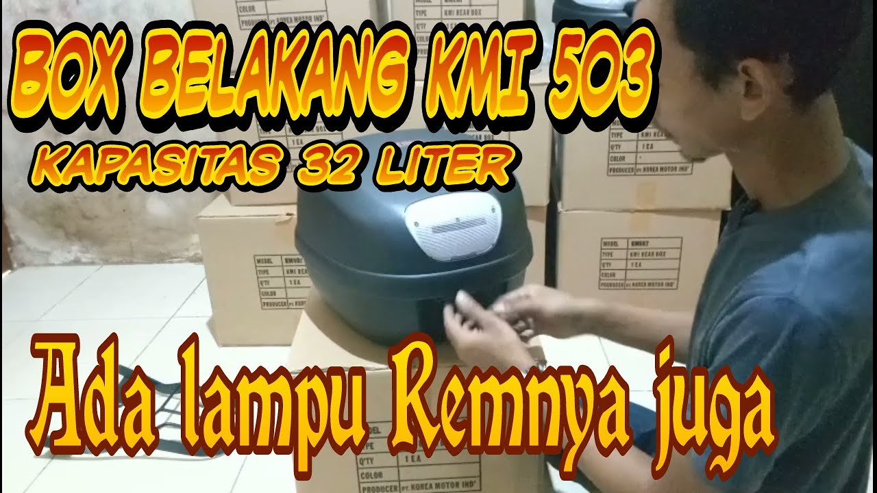 unboxing box kmi 503 kapasitas 32 liter muat helm full face - YouTube