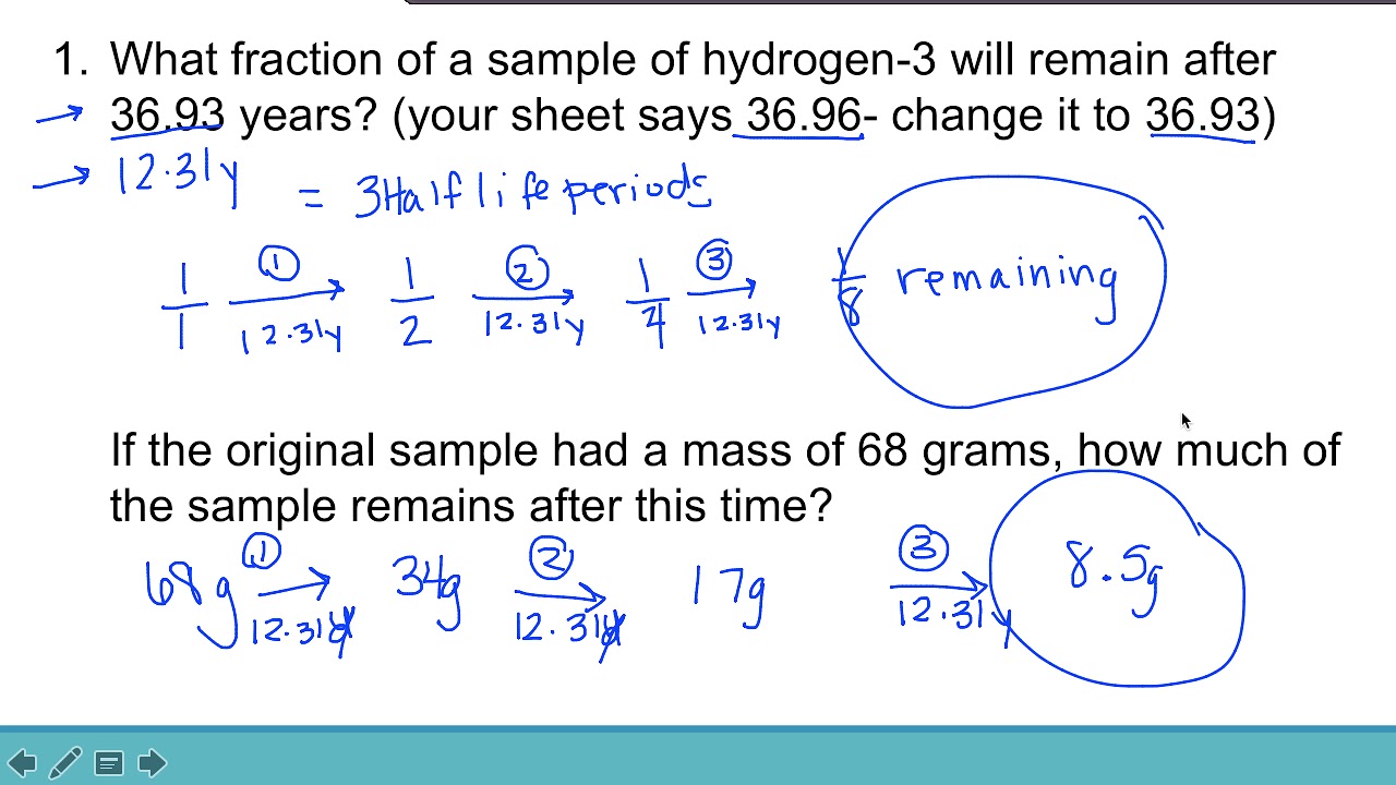Mrs. T's Chem Talk Nuclear Chem Half Life Introduction - YouTube