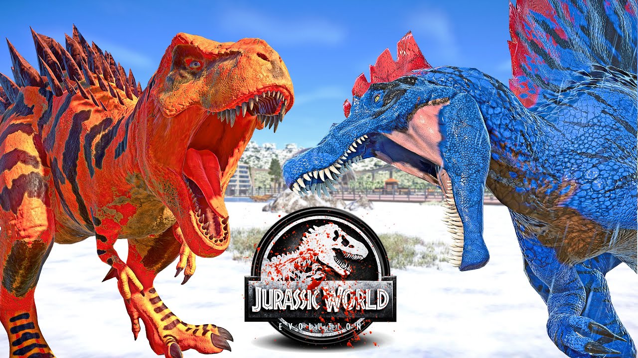 Max 40 Tyrannosaurus Rex Vs Spinosaurus Carnotaurus Dinosaurs Fight 馃實