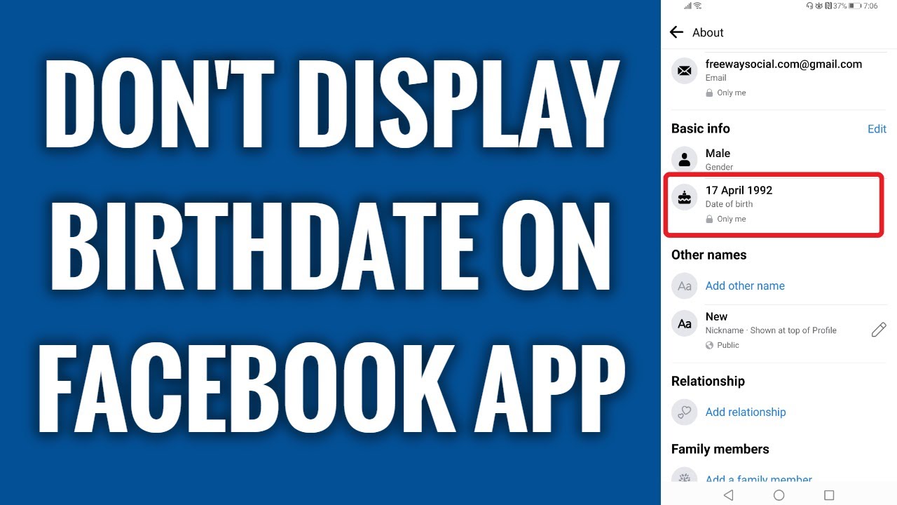 How To Not Display Birthdate On Facebook App YouTube How To Not Display Birthdate On Facebook App YouTube