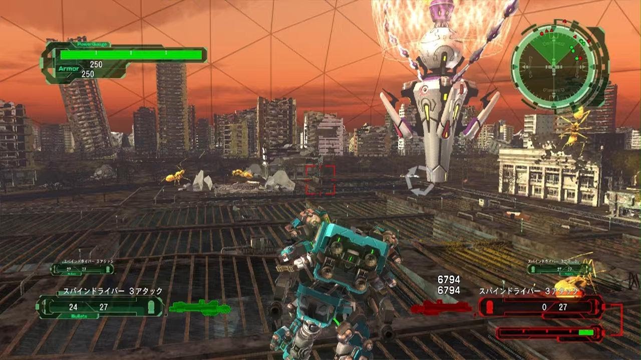 地球防衛軍6_DLC 2-21アンカーズINF初期体力フェンサースパインドライバー4本装備にて - YouTube