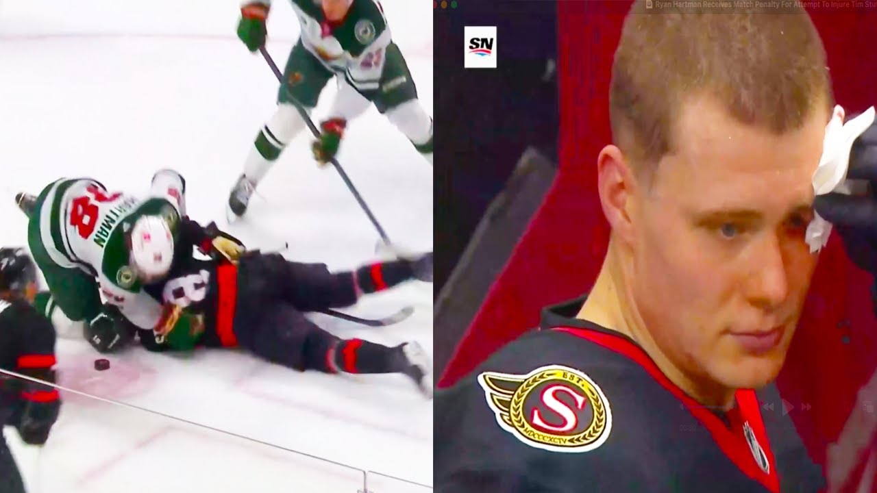 Tim Stutzle Injury From Ryan Hartman & Receives Match Penalty For ...