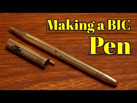 Handmade Pen ( turning a BIC PEN into a brass PEN ) - YouTube