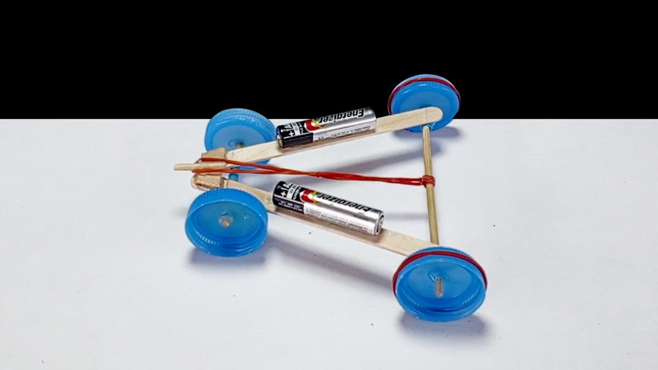 Racing Car made with Popsicle Sticks and Rubber Band | รถไม้ไอติม วิ่ง ...