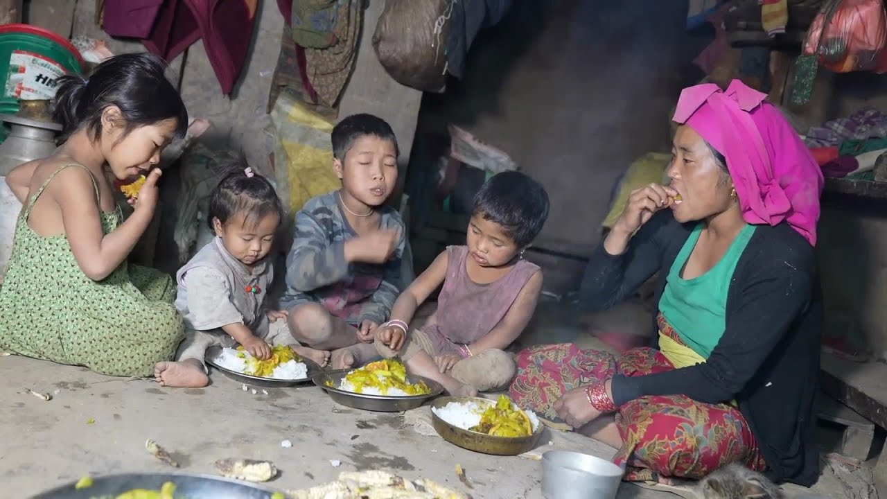 实拍尼泊尔乡村生活，贫穷的一家人/Real shots of rural life in Nepal, a poor family# ...