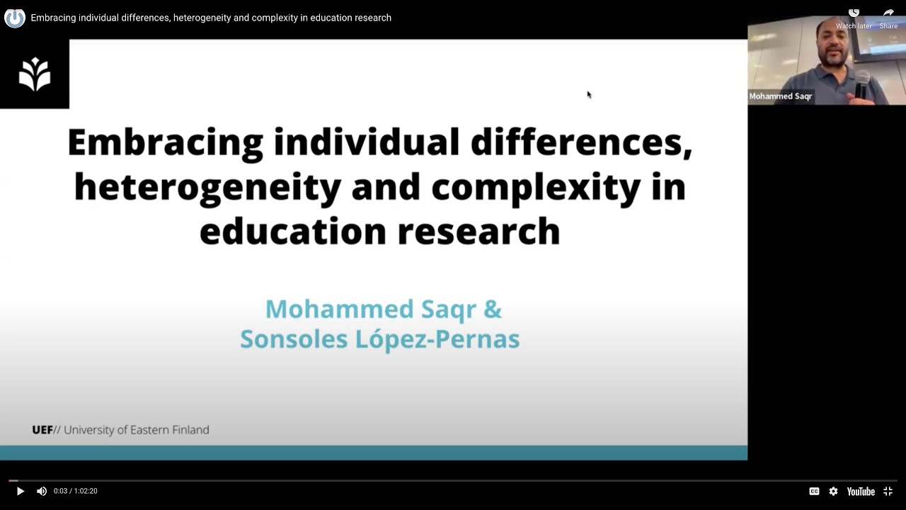 Embracing individual differences, heterogeneity and complexity in education research - YouTube